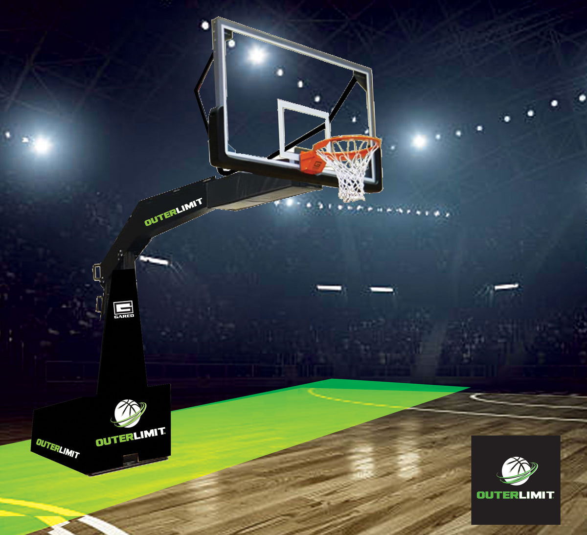 Gared Sports OuterLimit® Arena Portable Basketball System, Spring-Assi ...