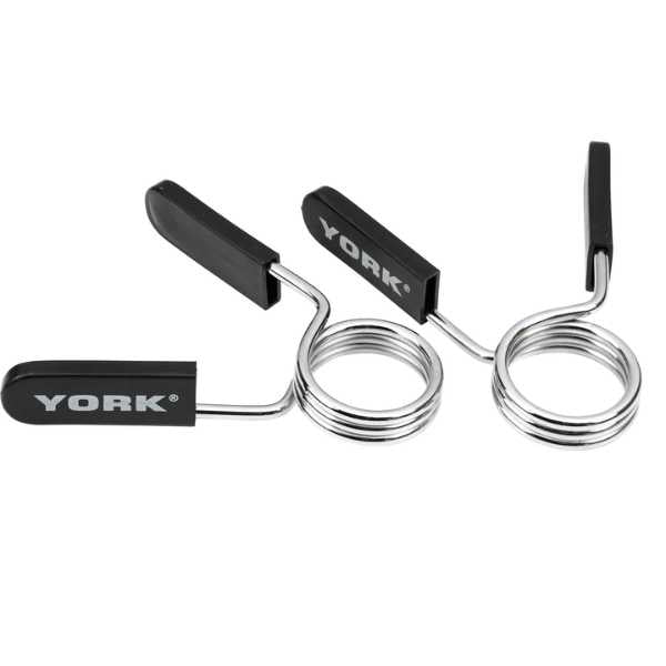 York Barbell 2″ Spring Collars - Chrome / Bulk | Peak Flow Fitness